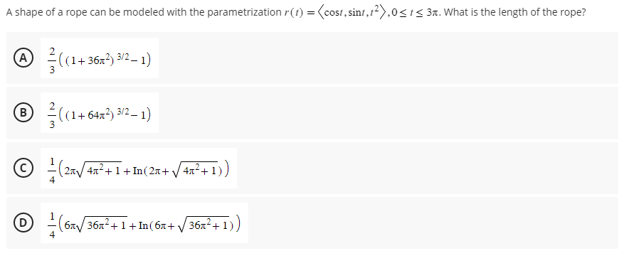 Solved A shape of a rope can be modeled with the | Chegg.com