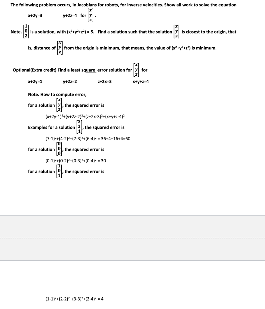 Solved The following problem occurs, in Jacobians for | Chegg.com