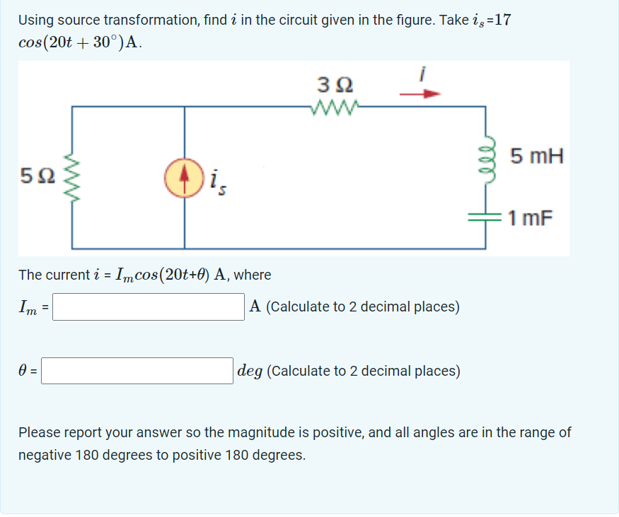 Solved Using Source Transformation Find I In The Circuit 5222