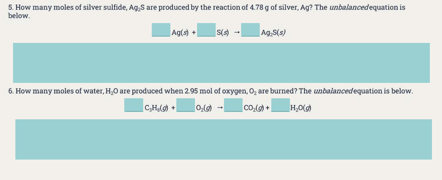 Solved Ag(s)+S(s)→Ag2 S(s) are produced when 2.95 mol of | Chegg.com