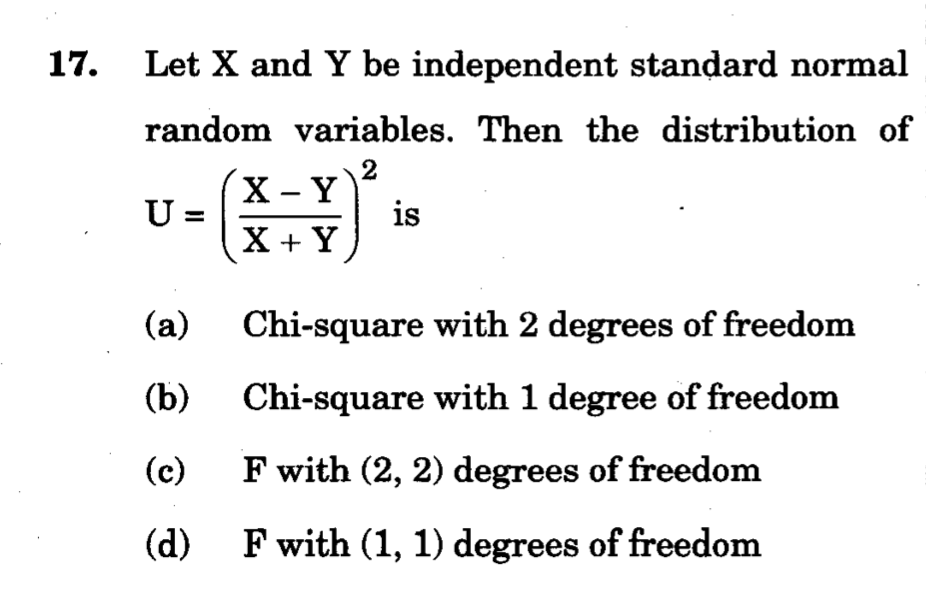Solved 17. Let X and Y be independent standard normal random | Chegg.com