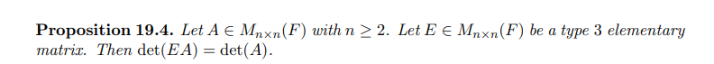 Solved Proposition 19.4. Let A € Mnxn (F) with n > 2. Let E | Chegg.com