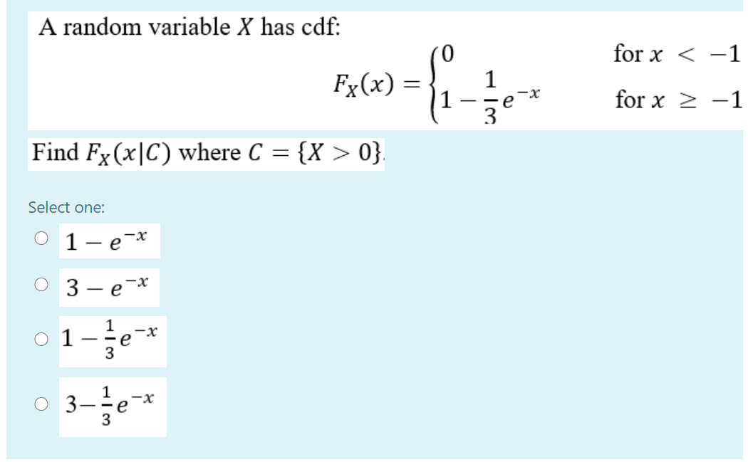 Solved A random variable X has cdf: for x