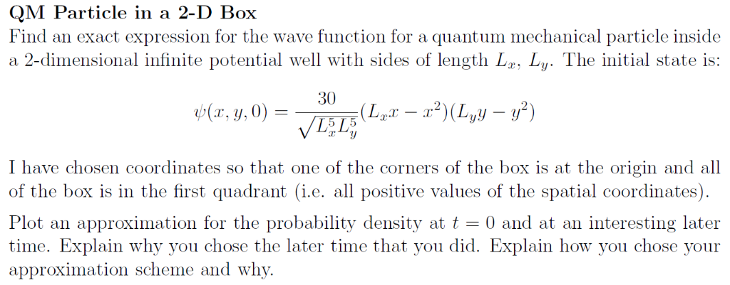 Solved QM Particle in a 2-D Box Find an exact expression for | Chegg.com