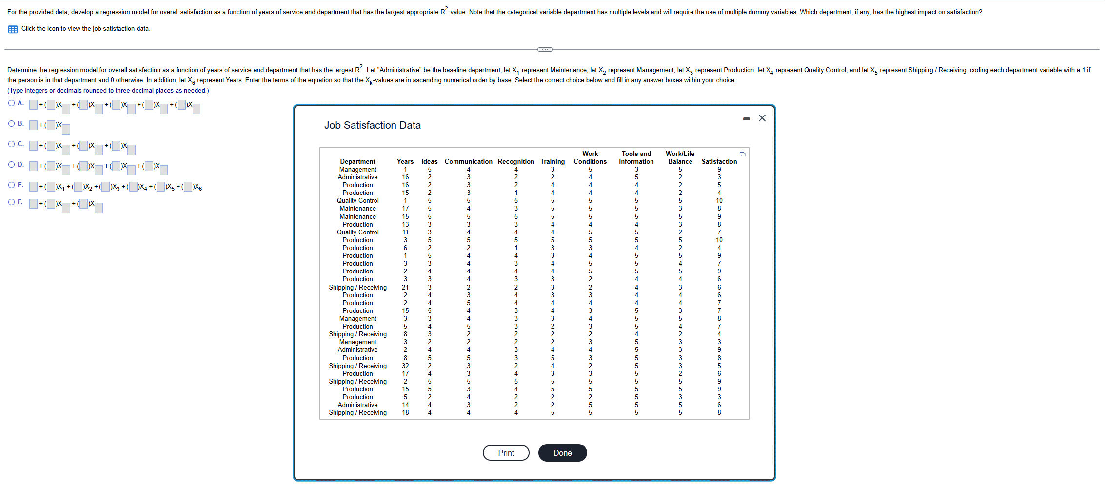 Solved Click the icon to ﻿view the job satisfaction | Chegg.com
