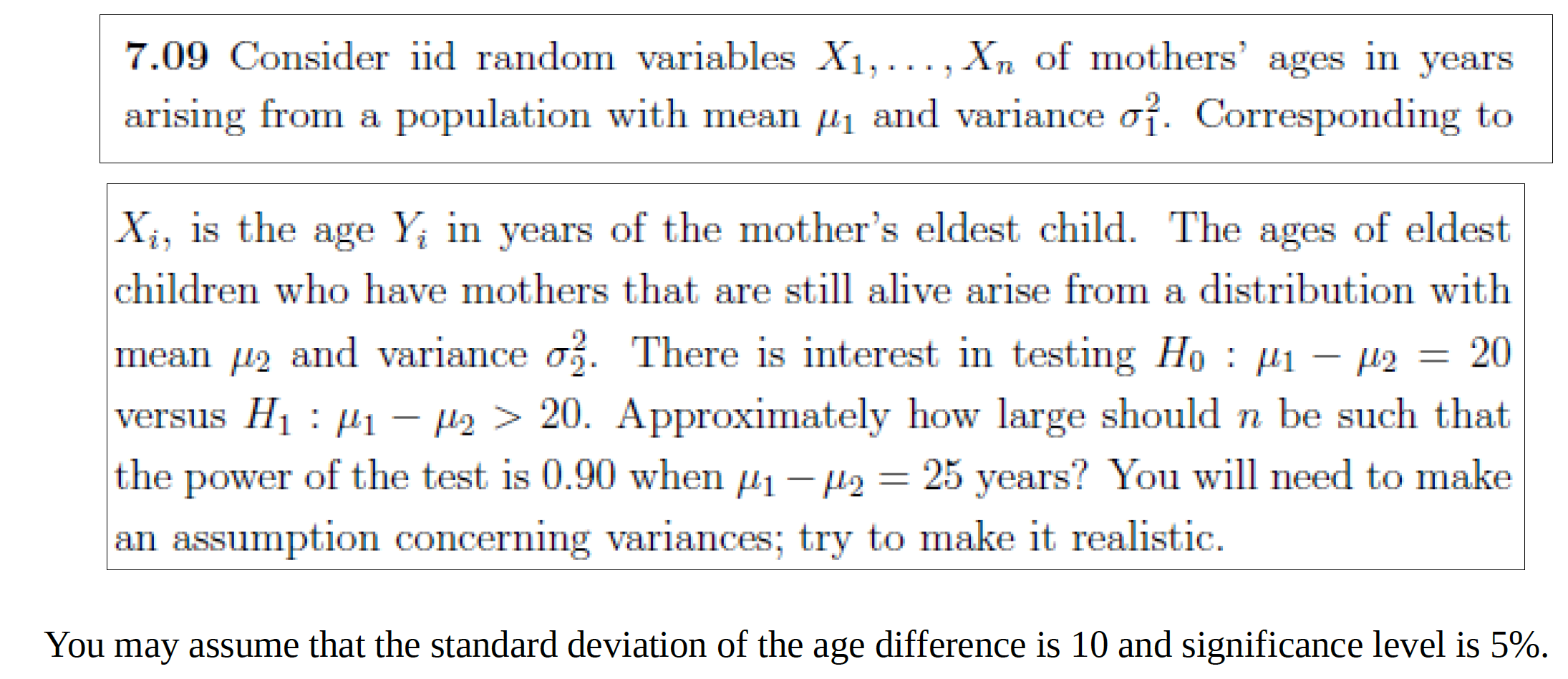 Solved 7 09 Consider Iid Random Variables X1 … Xn Of