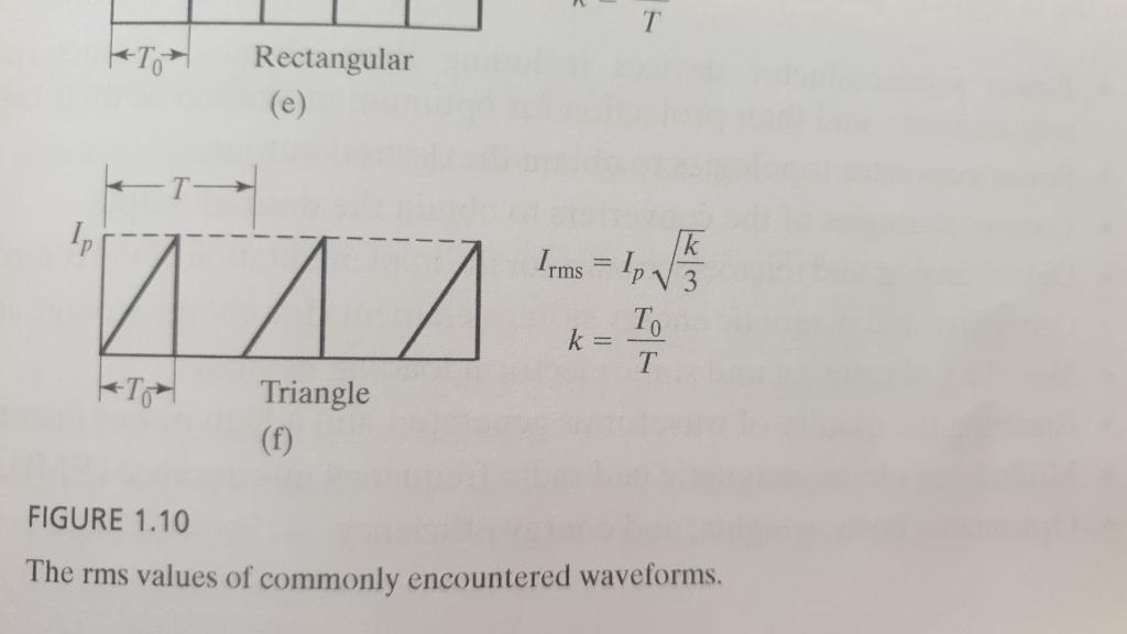 Solved The peak value and rms value of the current waveform | Chegg.com