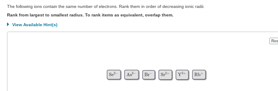Solved The following ions contain the same number of | Chegg.com