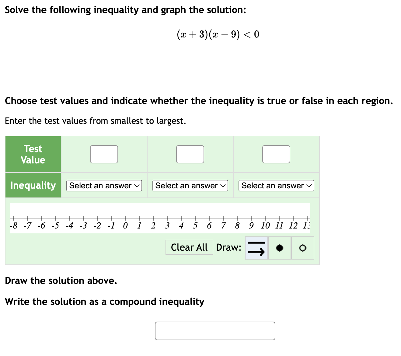 Solved Solve the following inequality and graph the | Chegg.com