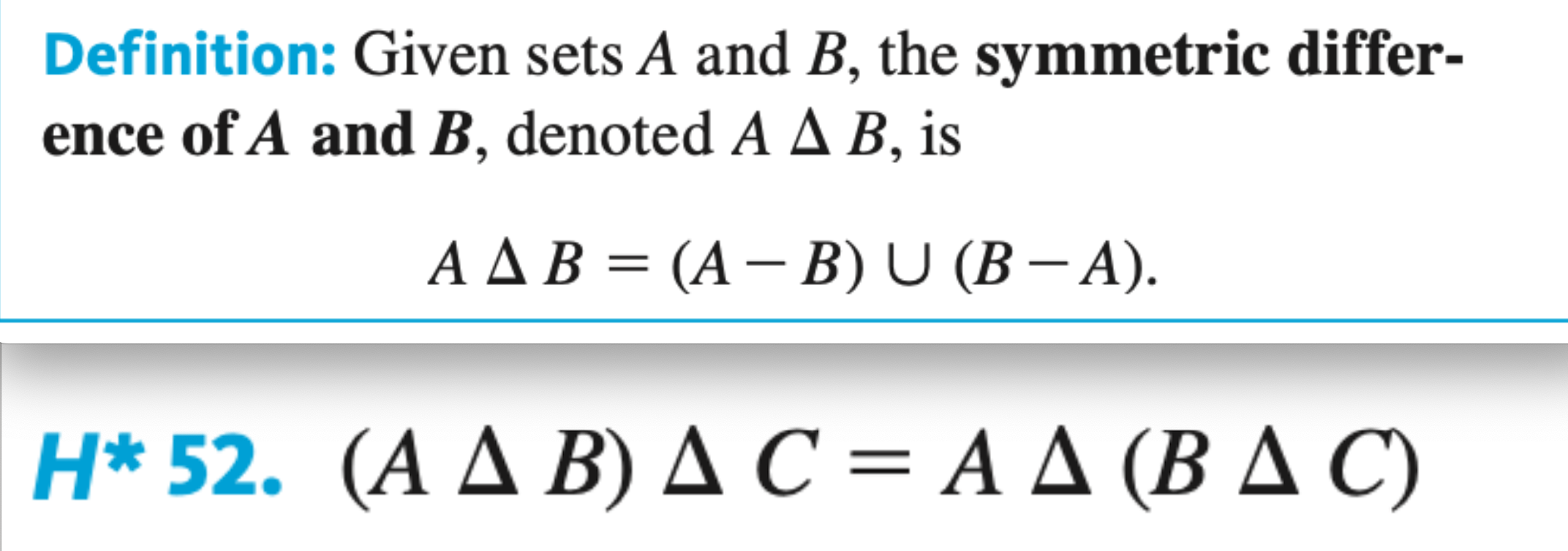 Solved Definition: Given sets A and B, the symmetric | Chegg.com