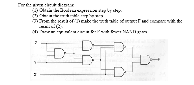 Given Circuit Diagram 1 Obtain Boolean Expression Step Step 2 Obtain Truth Table Step Step 