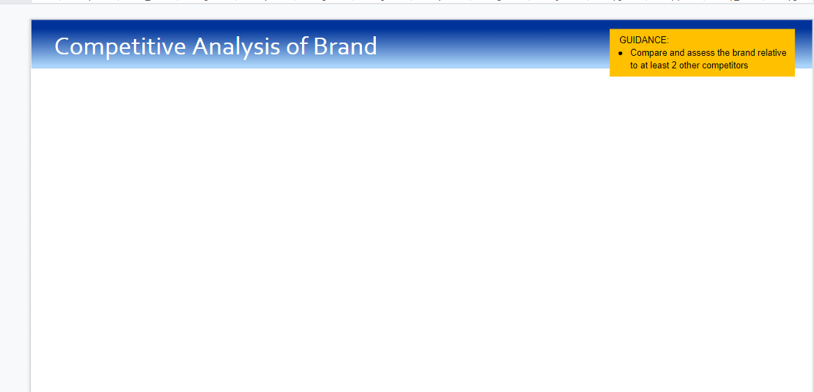 Solved Competitive Analysis of Brand GUIDANCE: Compare and | Chegg.com
