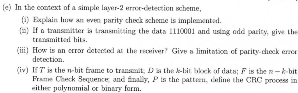 Solved (e) In the context of a simple layer-2 | Chegg.com