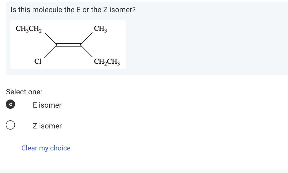 Solved Can this molecule have E/Z isomers? Are these two | Chegg.com