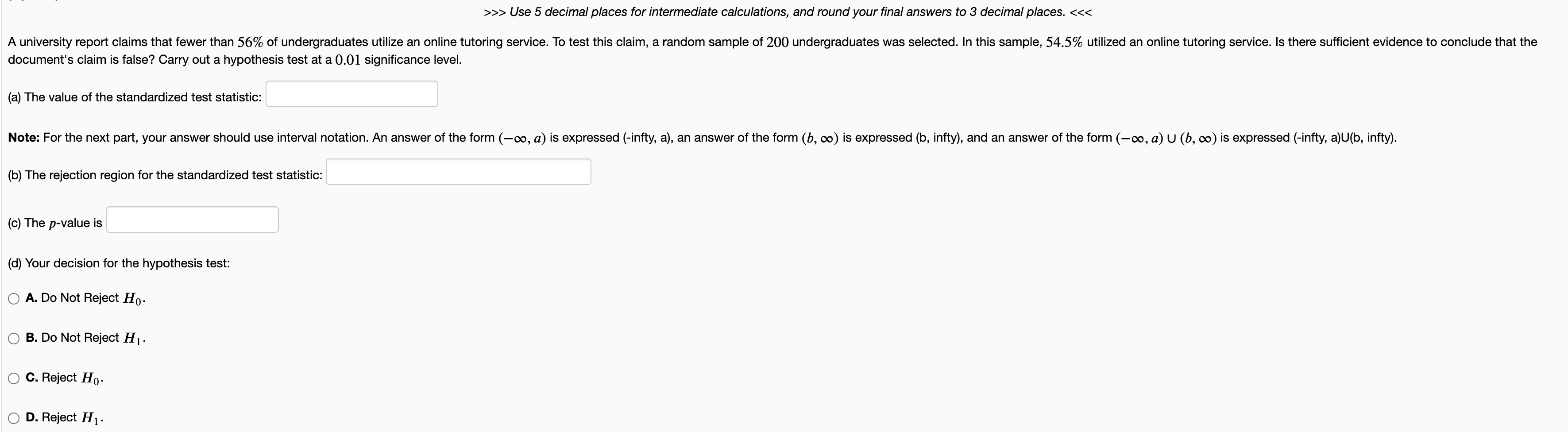 Solved >>> Use 5 decimal places for intermediate | Chegg.com