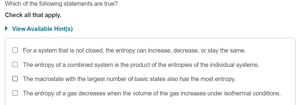 Solved Check all that apply. View Available Hint(s) For a | Chegg.com