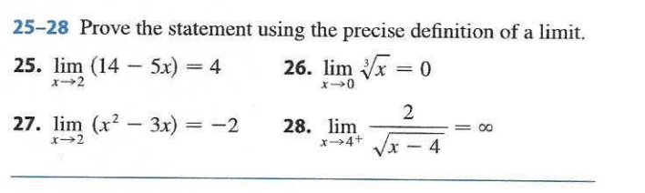 Solved 25-28 Prove the statement using the precise | Chegg.com