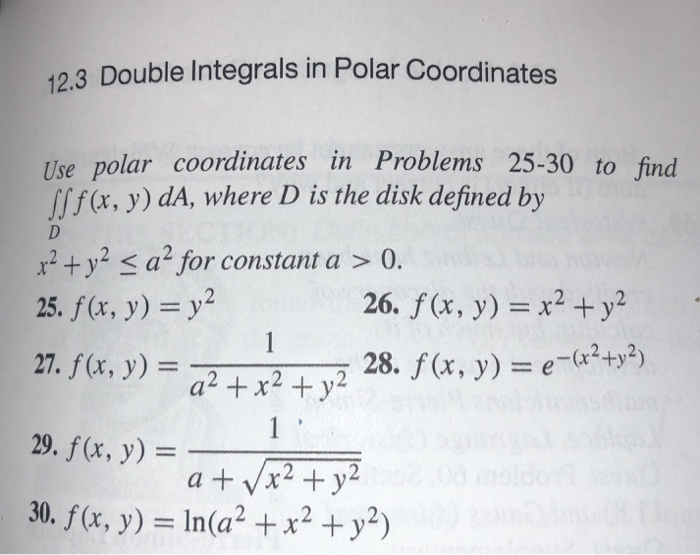Solved 12.3 Double Integrals in Polar Coordinates Use polar | Chegg.com