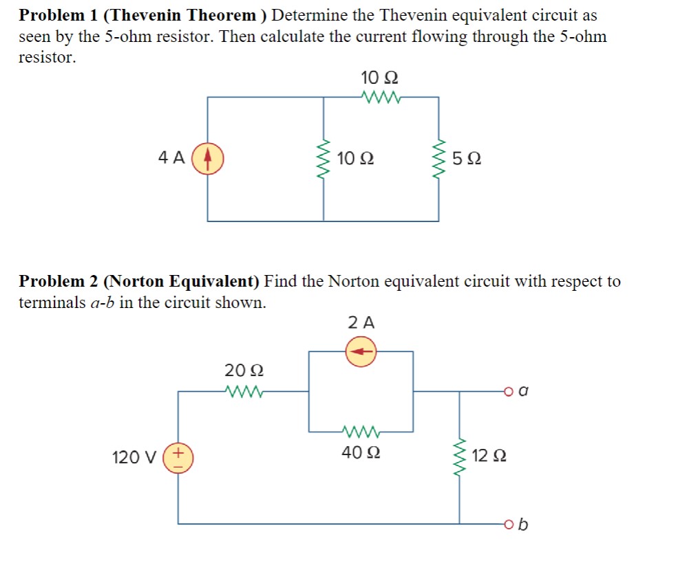 Solved Problem 1 (Thevenin Theorem ) ﻿Determine the Thevenin | Chegg.com