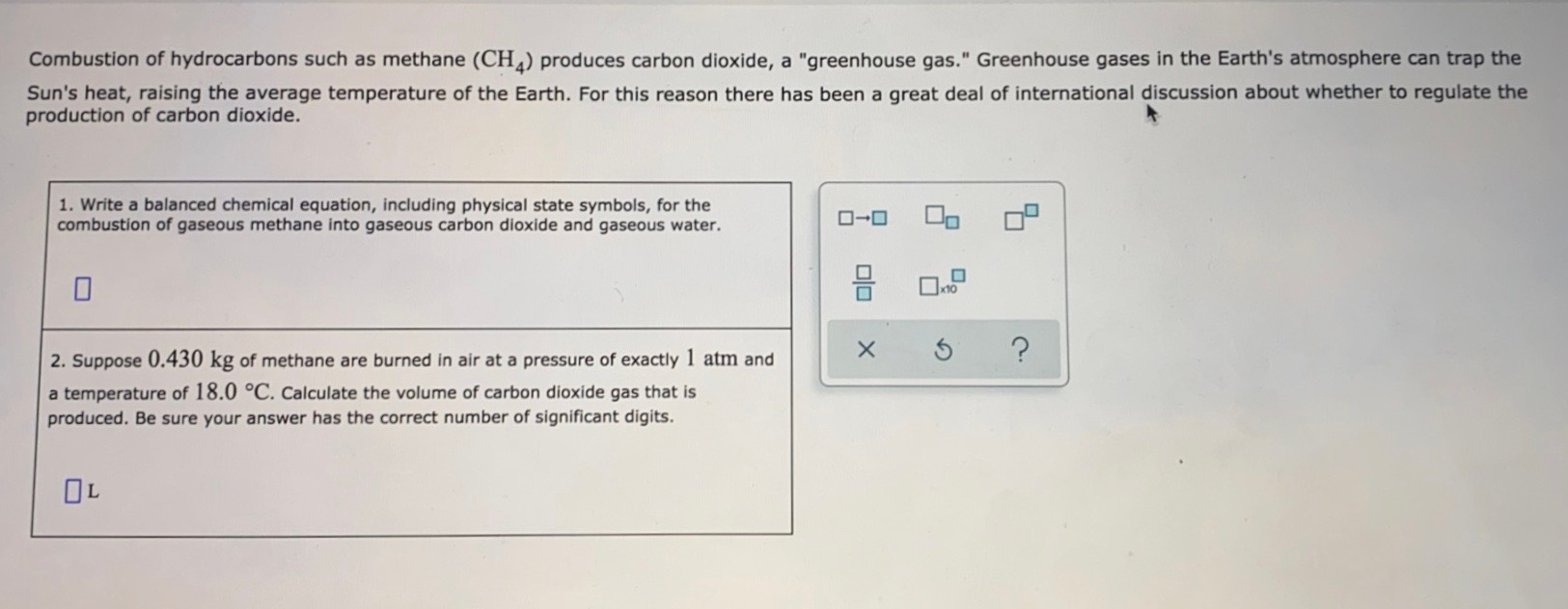 Solved Combustion of hydrocarbons such as methane (CH2) | Chegg.com
