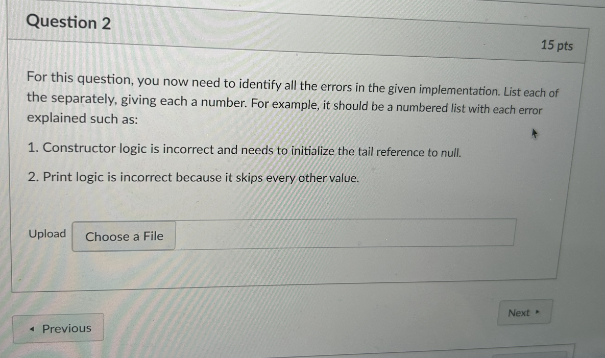 Solved Below is an implementation of a singly-linked | Chegg.com