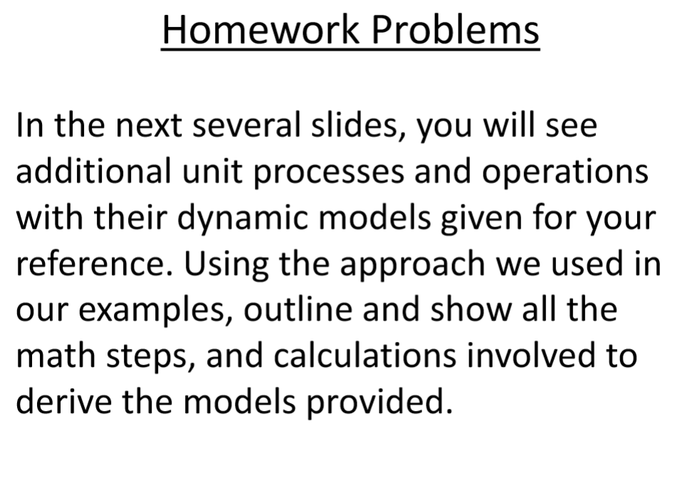 Solved Homework Problems In the next several slides, you | Chegg.com