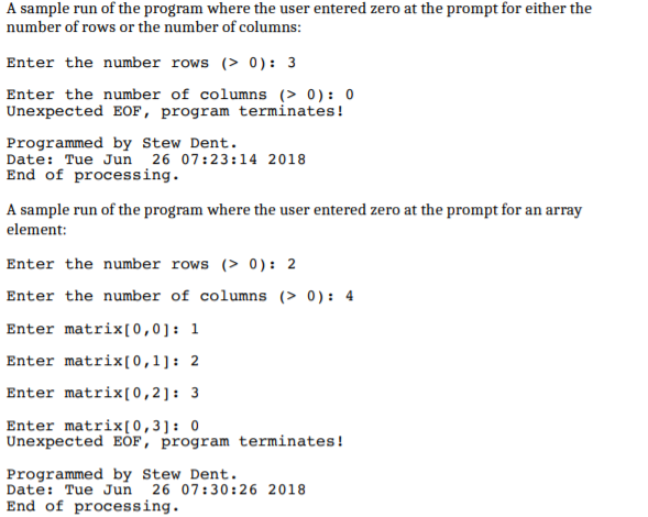 Solved This lab covers: • 2-dimensional arrays functions | Chegg.com