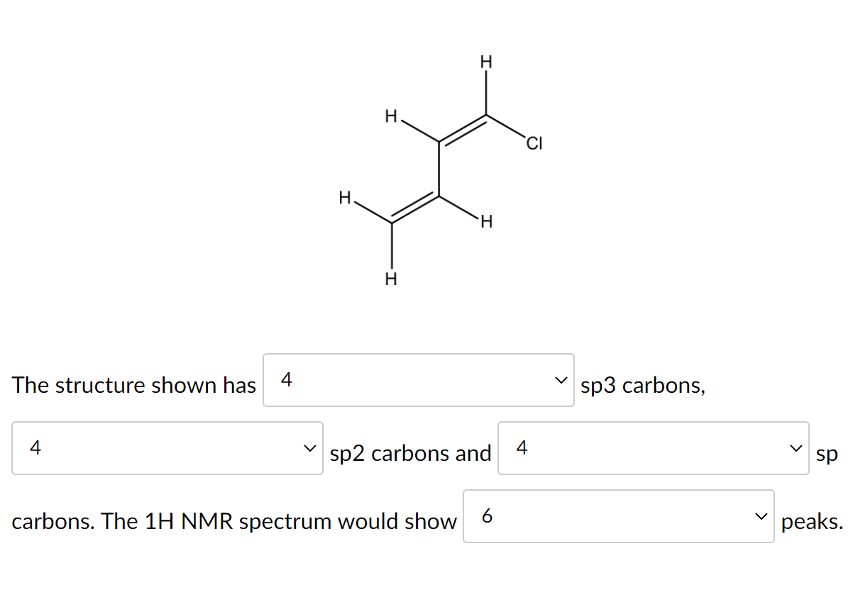 Solved The structure shown has sp3 carbons, sp2 carbons and | Chegg.com