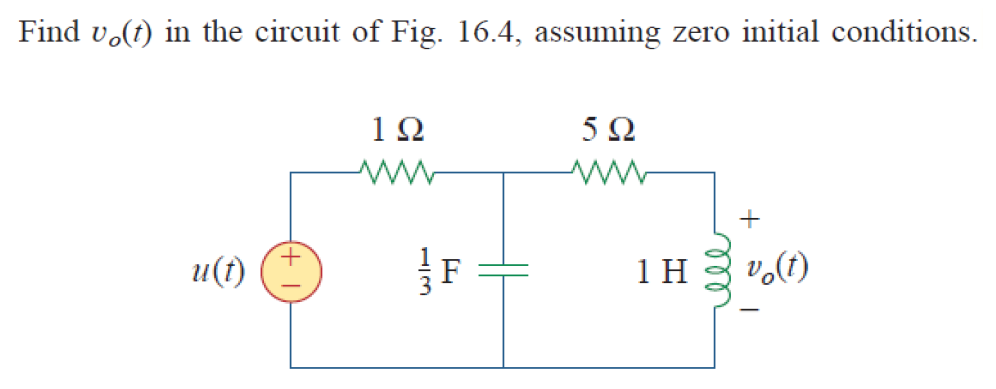 Solved Find vo(t) in the circuit of Fig. 16.4, assuming zero | Chegg.com