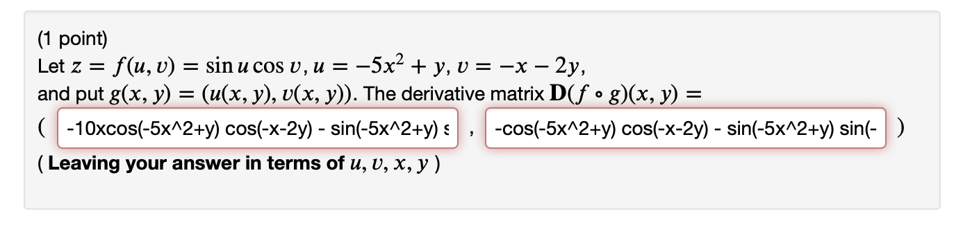 Solved (1 point) Let | Chegg.com