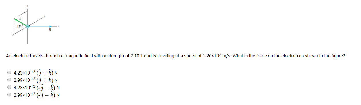 Solved An electron travels through a magnetic field with a | Chegg.com