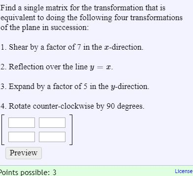 Solved Find a single matrix for the transformation that is | Chegg.com