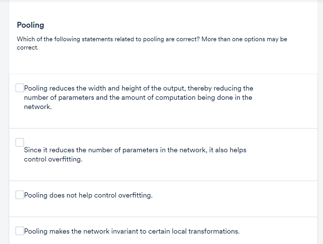 Solved Which of the following statements related to pooling | Chegg.com