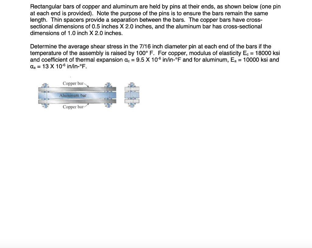 Solved Rectangular bars of copper and aluminum are held by | Chegg.com
