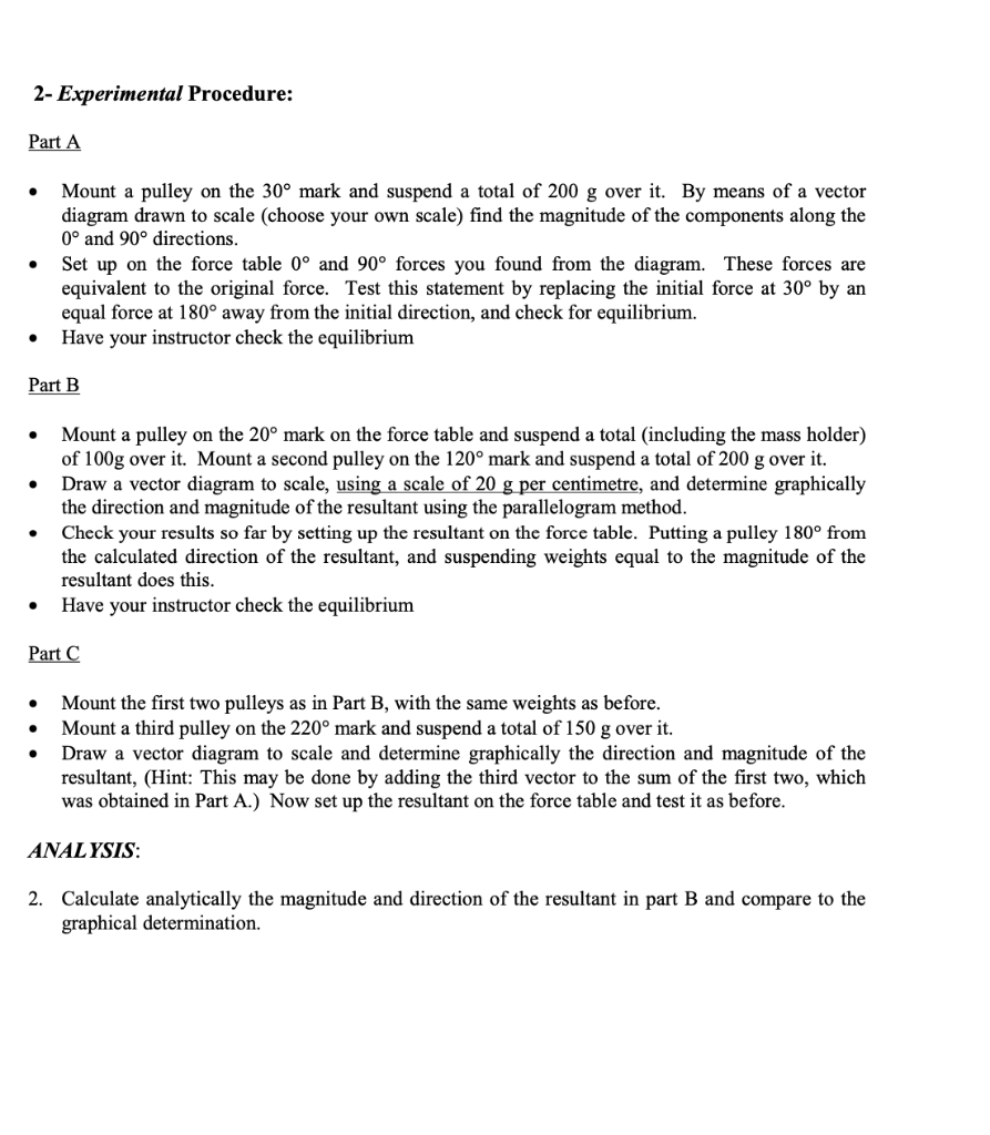2- Experimental Procedure: Part A - Mount a pulley on | Chegg.com