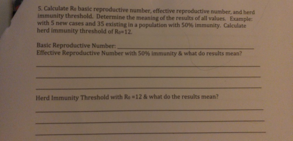 5. Calculate Ro basic reproductive number, effective | Chegg.com