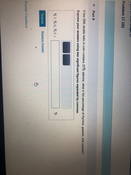 Solved Problem 17.101 Part A If the DNA double helix in corn | Chegg.com