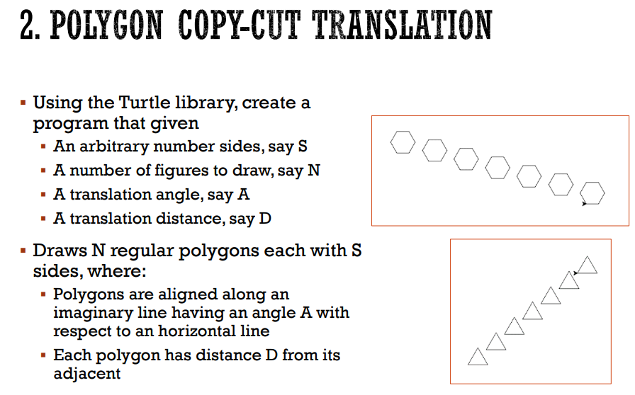 Solved 2. POLYGON COPY-CUT TRANSLATION Using the Turtle | Chegg.com