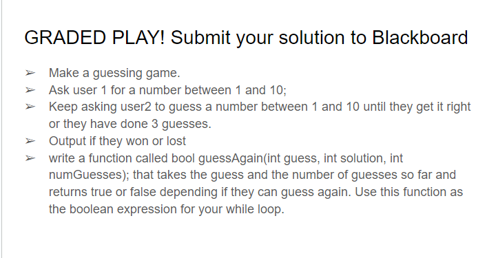 Solved GRADED PLAY! Submit your solution to Blackboard - | Chegg.com