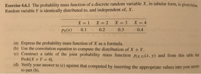 Solved Exercise 4.6.1 The probability mass function of a | Chegg.com