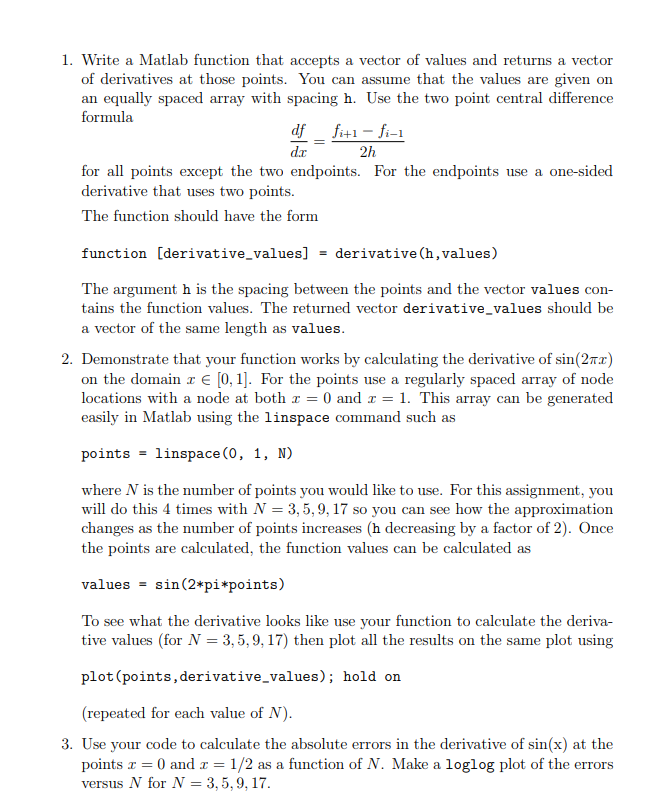 Solved 1. Write a Matlab function that accepts a vector of | Chegg.com