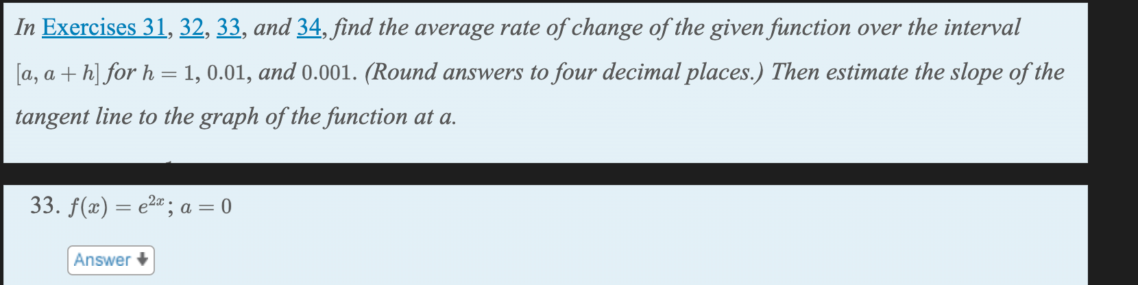 Solved In Exercises 31,32,33, and 34, find the average rate | Chegg.com
