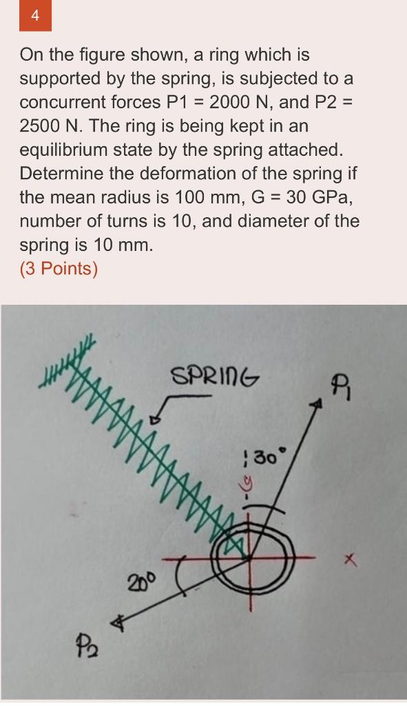 Solved 4 On the figure shown, a ring which is supported by | Chegg.com