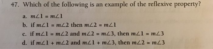 Solved Which of the following is an example of the reflexive | Chegg.com