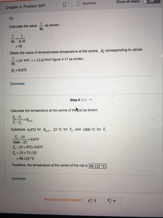 Solved Determine the temperature at the center of the rod | Chegg.com