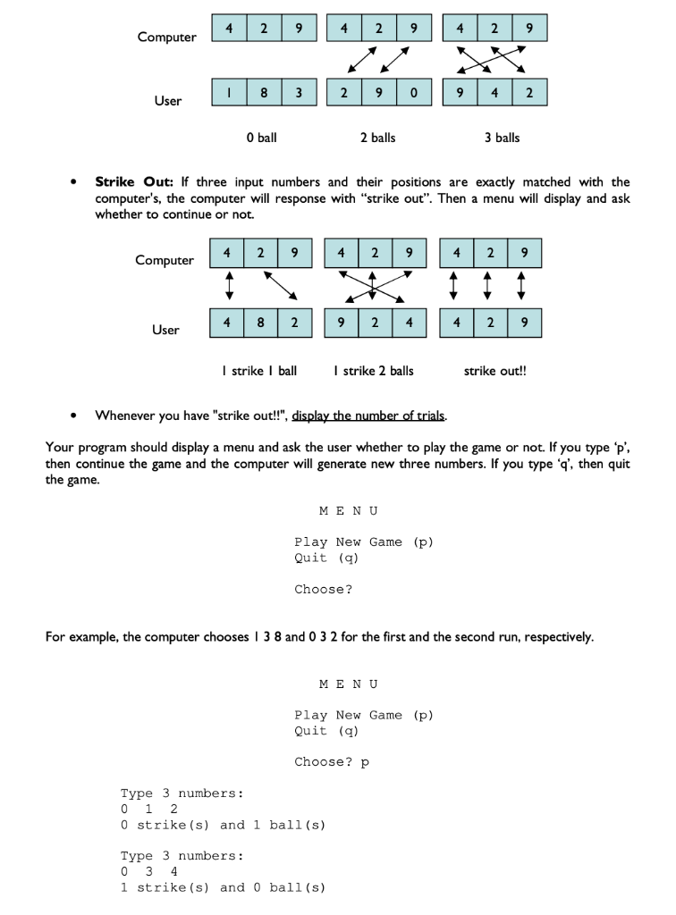 Solved 1. This project is to write a simple game program | Chegg.com