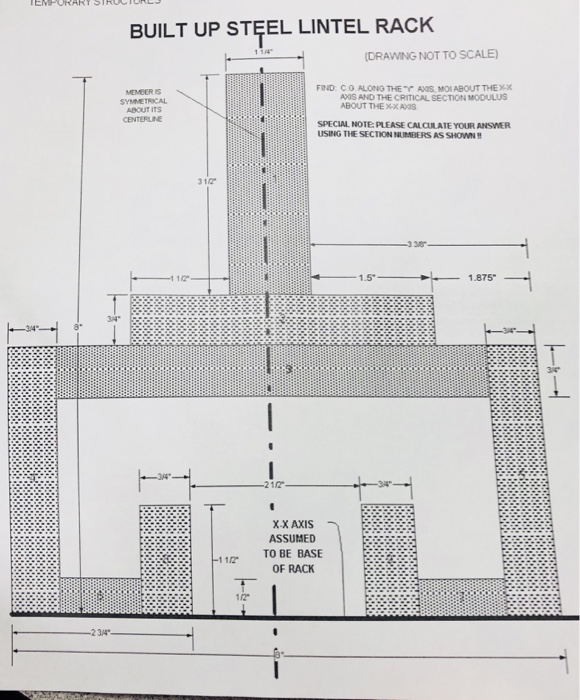 Solved EMPURART BUILT UP STEEL LINTEL RACK DRAWING NOT TO | Chegg.com