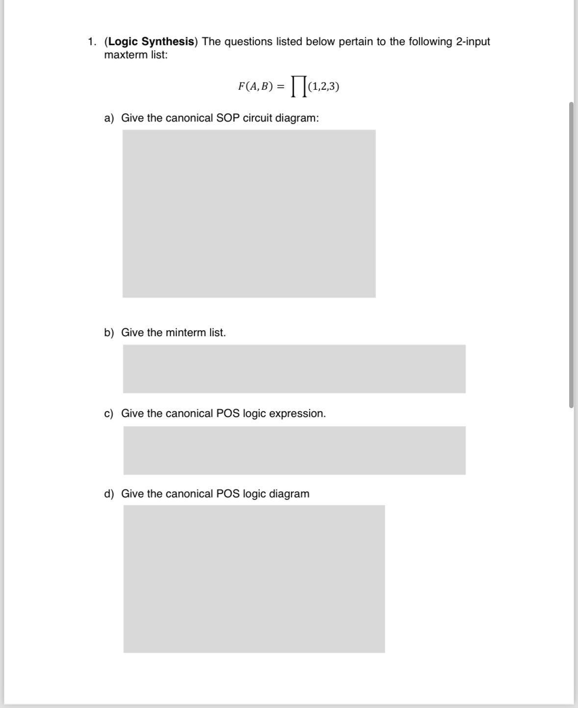 Solved (Logic Synthesis) ﻿The questions listed below pertain | Chegg.com