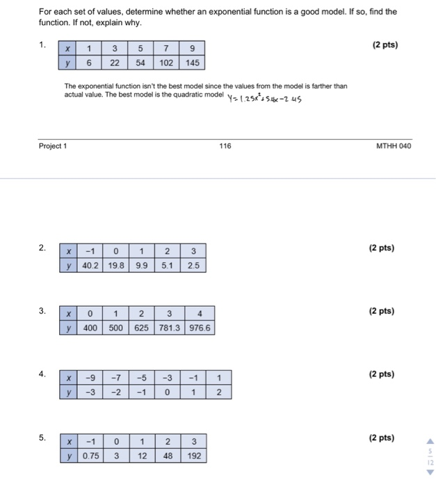 Solved For each set of values, determine whether an | Chegg.com