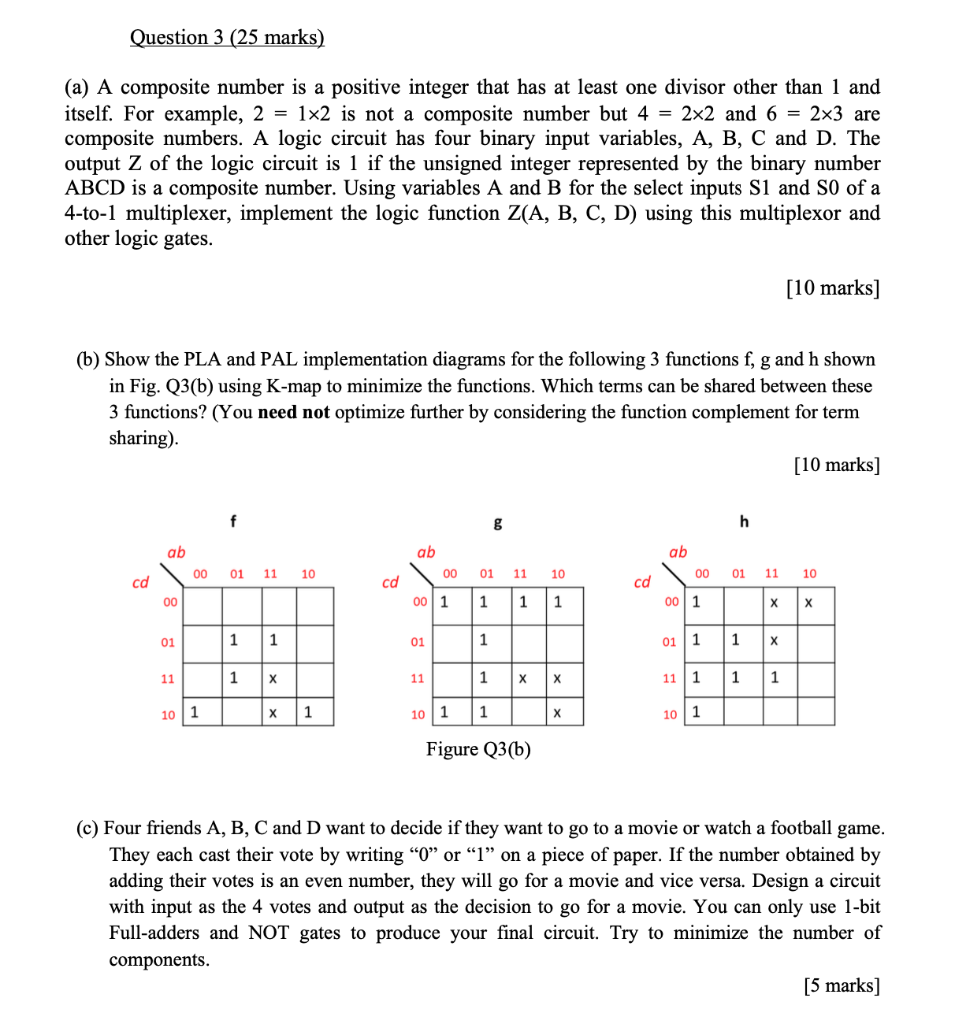 Solved Question 3 (25 marks) (a) A composite number is a | Chegg.com
